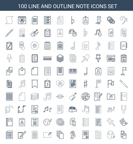 Note icons Royalty Free Vector Image - VectorStock