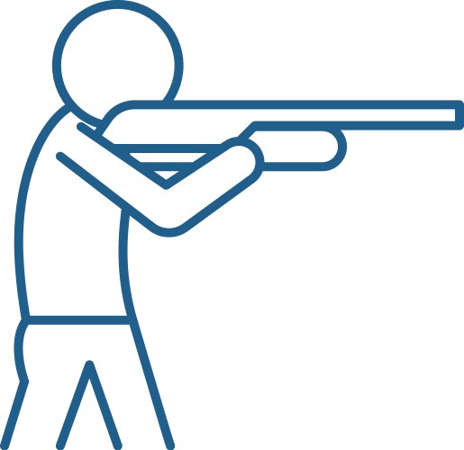 Plasma gun line icon concept flat Royalty Free Vector Image