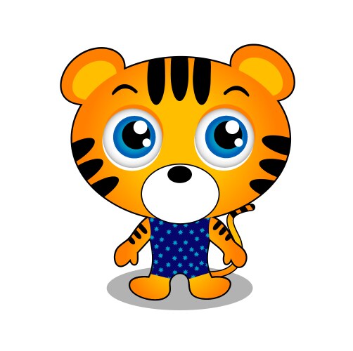 Cute cartoon tiger cub in graduate hat holding Vector Image