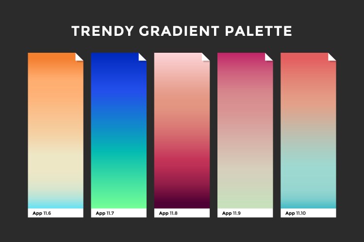 Premium royal golden gradients swatches palette Vector Image