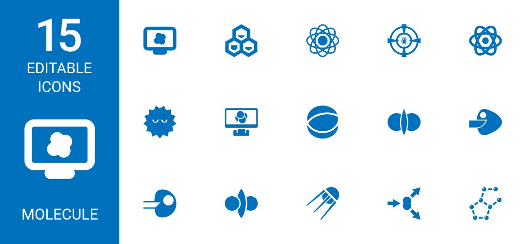13 molecule icons Royalty Free Vector Image - VectorStock
