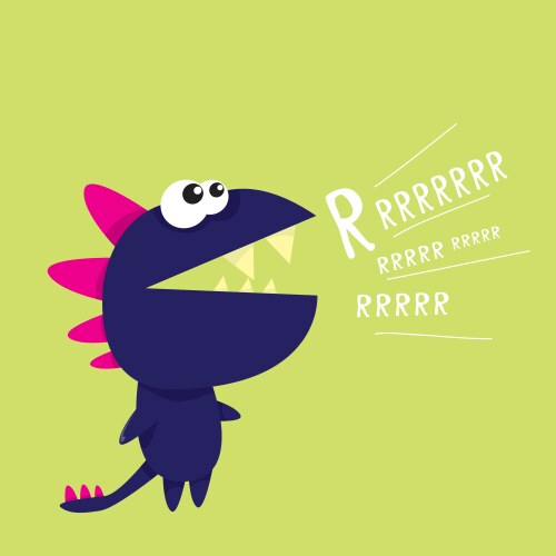Cartoon funny dragon dinosaur Royalty Free Vector Image