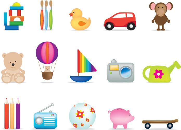 Frame with cute colorful toys Royalty Free Vector Image