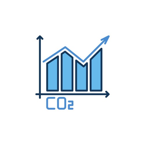 Carbon dioxide co2 bar chart linear concept Vector Image