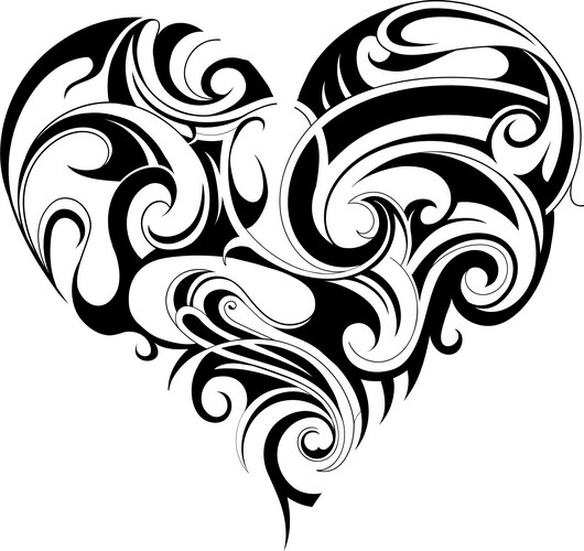 Set of ornate heart shape Royalty Free Vector Image