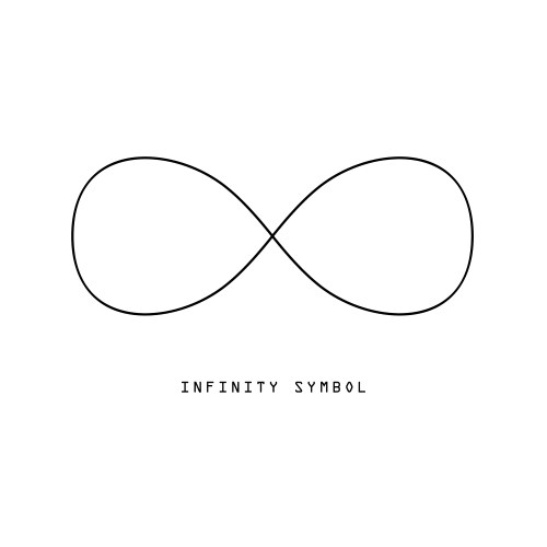 Infinity symbol with stars Royalty Free Vector Image