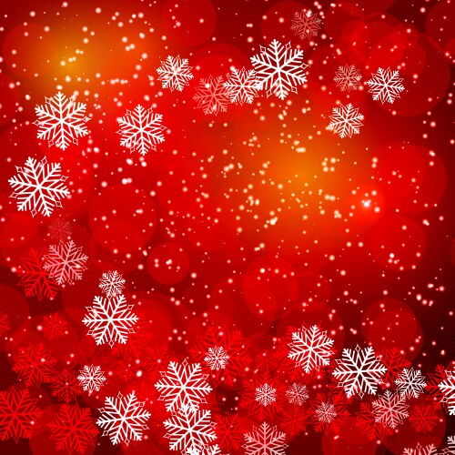 Red abstract christmas background with snowflakes Vector Image