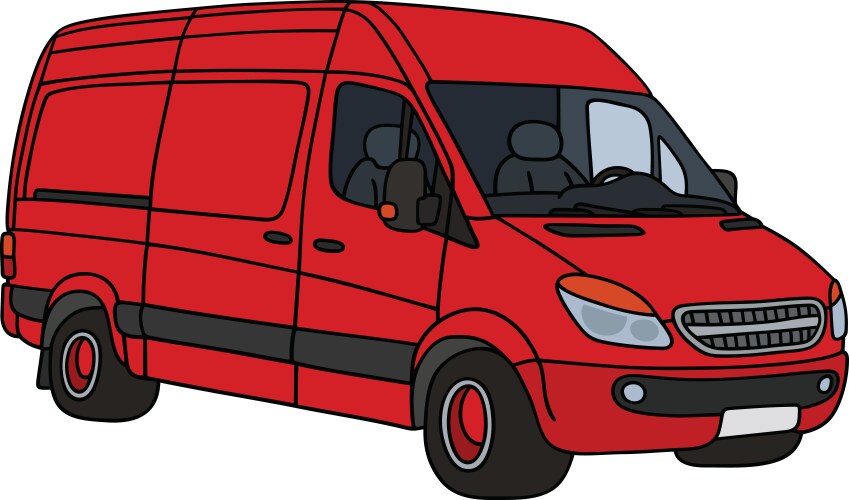 Red van Royalty Free Vector Image - VectorStock