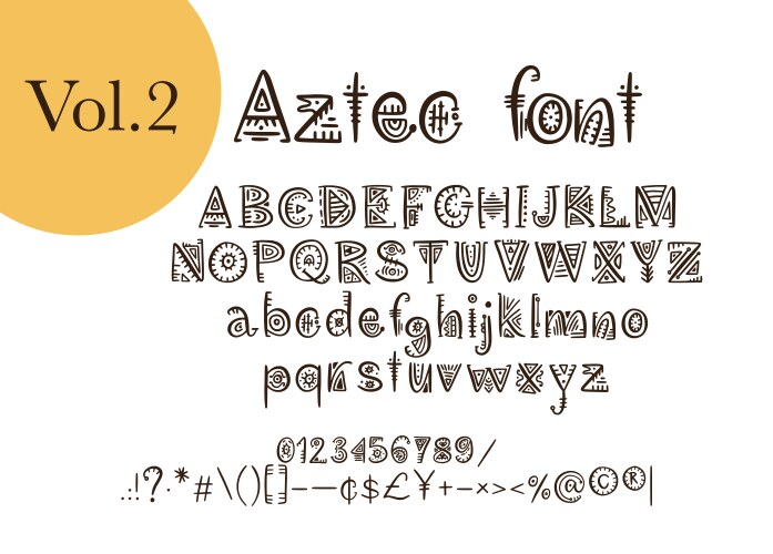 Ethnic aztec font Royalty Free Vector Image - VectorStock