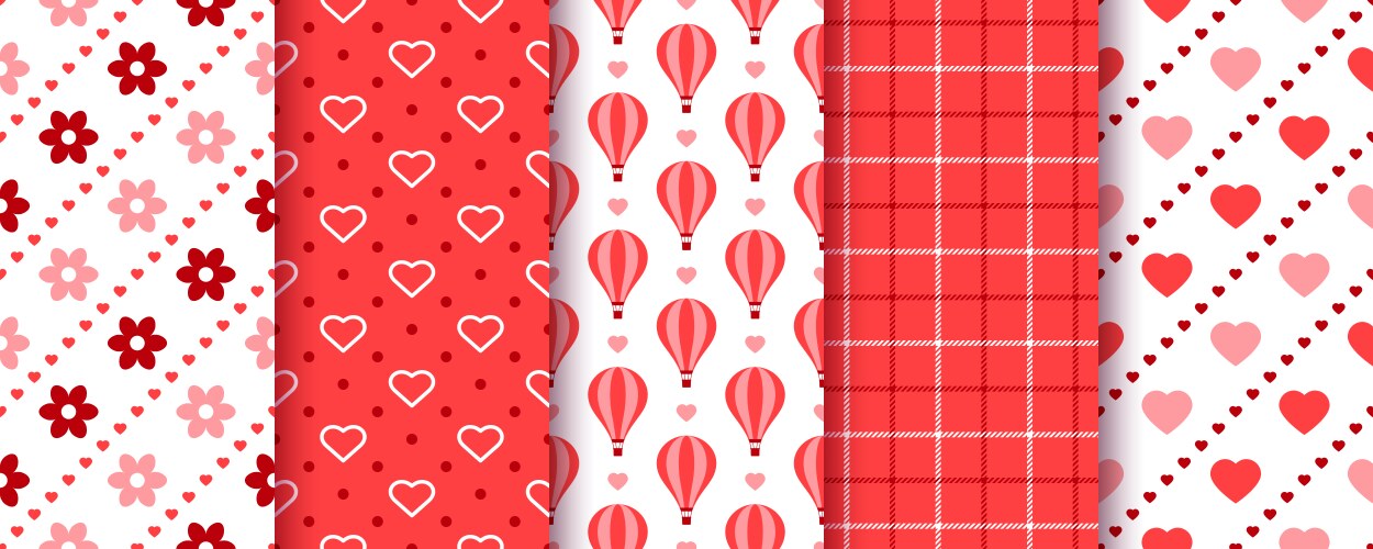 Valentine seamless pattern red backgrounds cute Vector Image