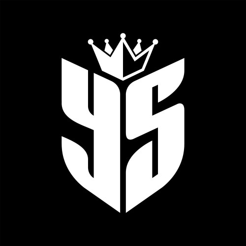 Ys logo with shield shape geeometric crown Vector Image
