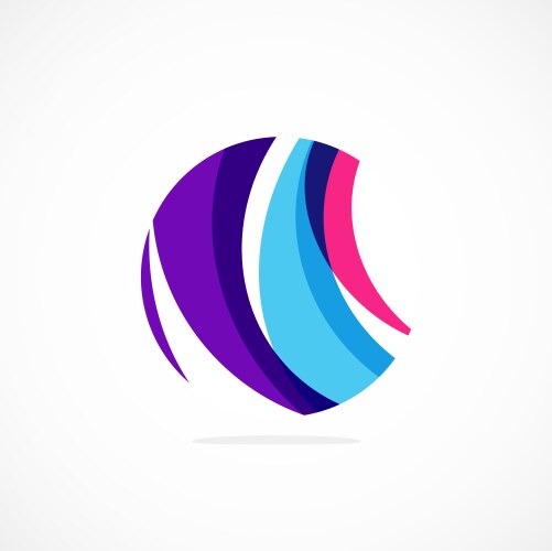 Abstract circle logo dynamic aesthetic Royalty Free Vector