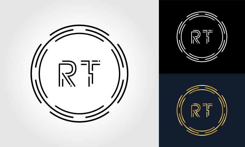 Initial rt letter logo with creative modern Vector Image
