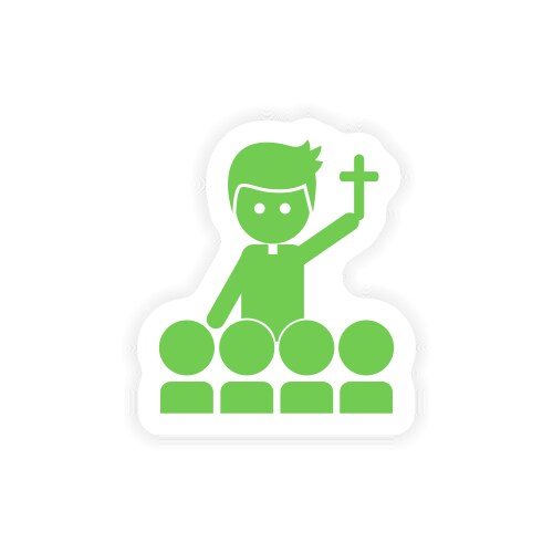 Catholic priest confused with question mark Vector Image