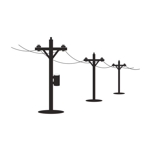 Pole with high voltage power lines Royalty Free Vector Image