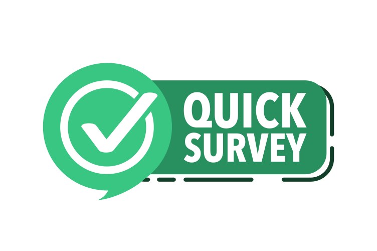 Quick survey badge icon check list and stopwatch Vector Image