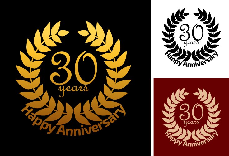 30 years anniversary congratulations badges Vector Image