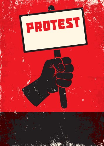 Protest placard and speaker Royalty Free Vector Image