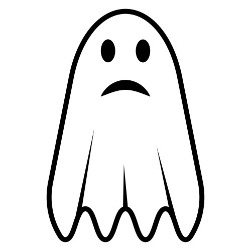 Scary ghost icon hanging sheet with eyes Vector Image