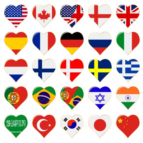 World flags icon set Royalty Free Vector Image