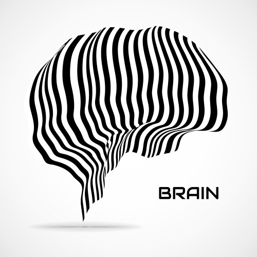 Abstract human brain with white and black lines – Royalty-Free Vector ...