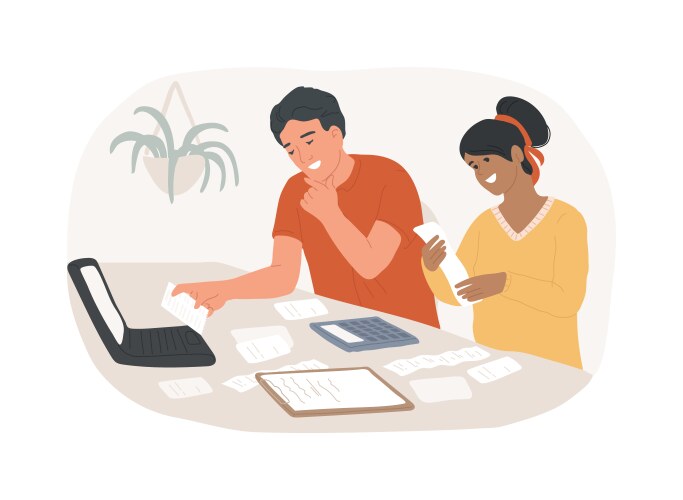 Asking for the bill isolated cartoon Royalty Free Vector