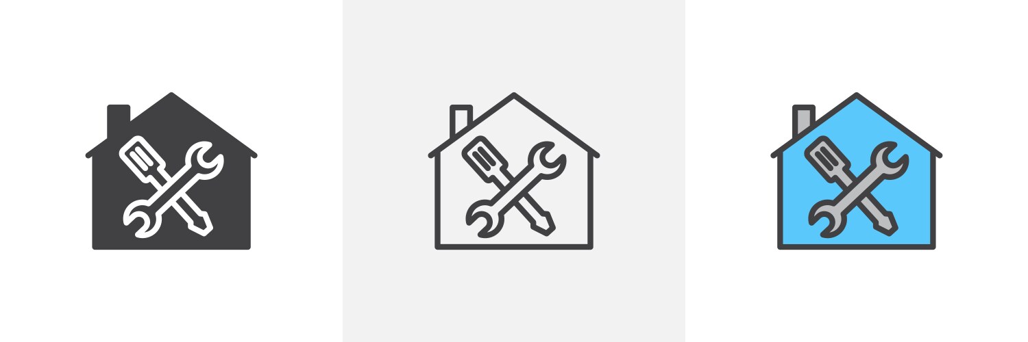 Home repair icon set on white background Vector Image