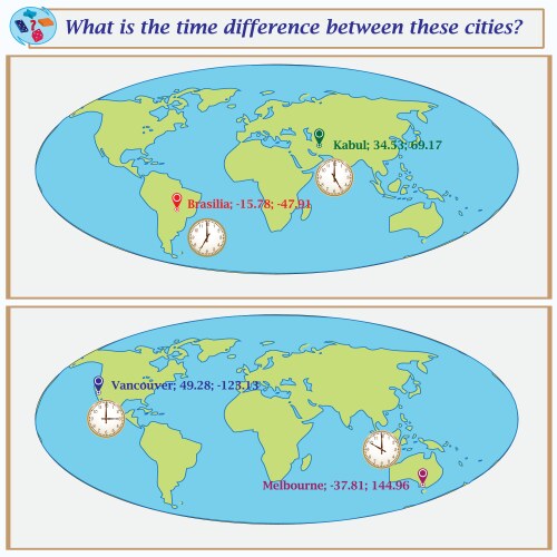 Logical task what is the time difference between Vector Image