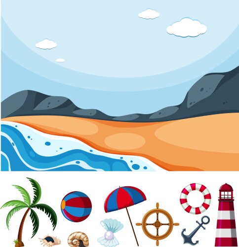 Beach Items Vector Images (over 4,600)