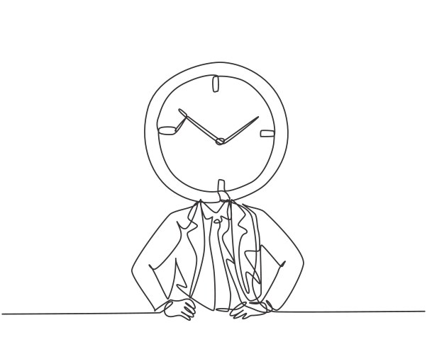 Single one line drawing young business man hit Vector Image