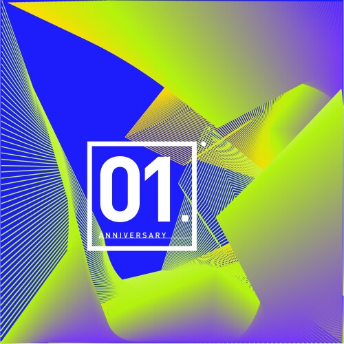 1 years anniversary celebration design template Vector Image