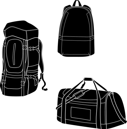 Black and white full trash bag silhouette Vector Image