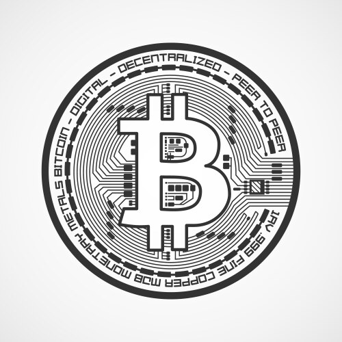 Bitcoin logo Royalty Free Vector Image - VectorStock