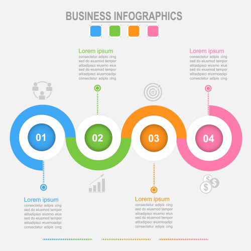 Creative modern infographic with 4 steps Vector Image