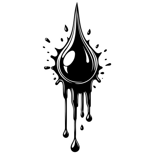 Drip hand drawn line transparent background Vector Image