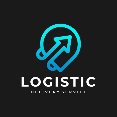 Logistic logo arrow design template Royalty Free Vector