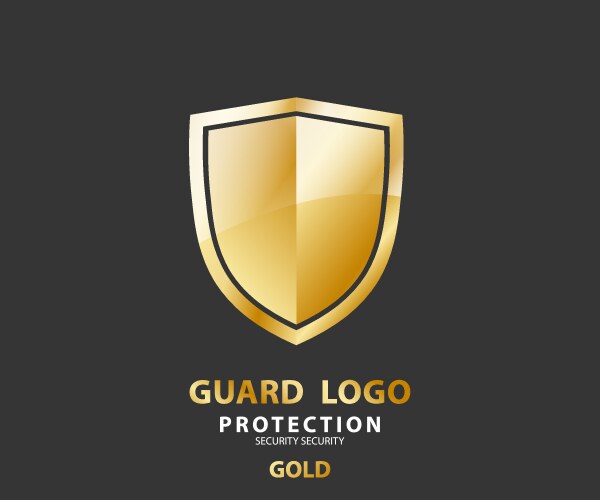 Logo security company emerald shield Royalty Free Vector