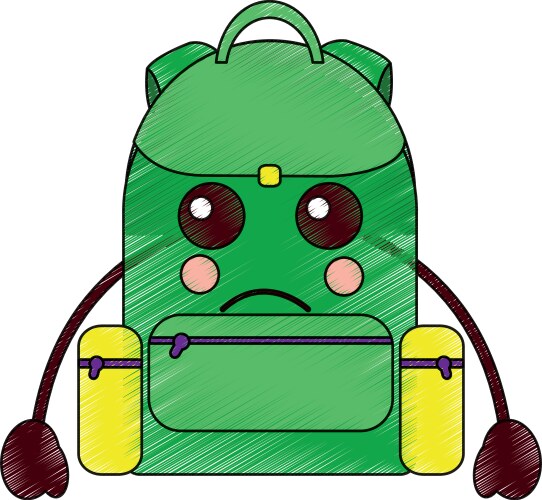 Cartoon pair school backpack kawaii character Vector Image