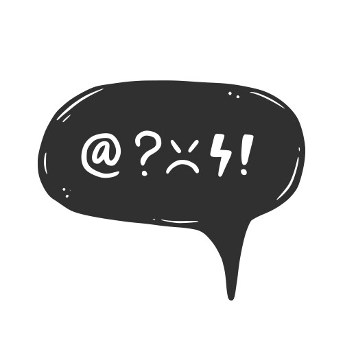 Swear or curse word in bomb bubble anger concept Vector Image