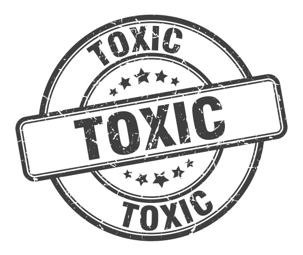 Toxic stamp label on transparent background Vector Image