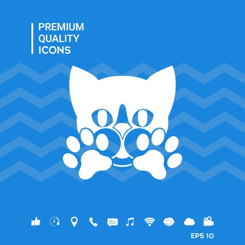 Cute cat paws - logo symbol protect sign Vector Image