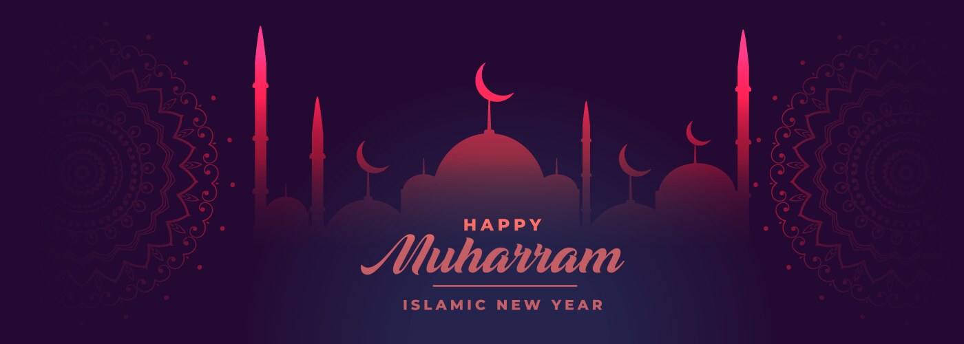 Happy muharram islamic decoration celebration Vector Image