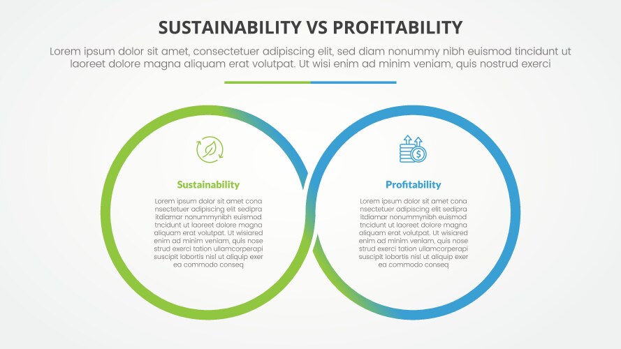 Sustainability versus profitability comparison Vector Image