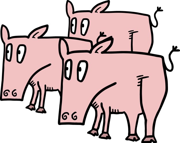 Three Pig Cartoon Vector Images (over 380)