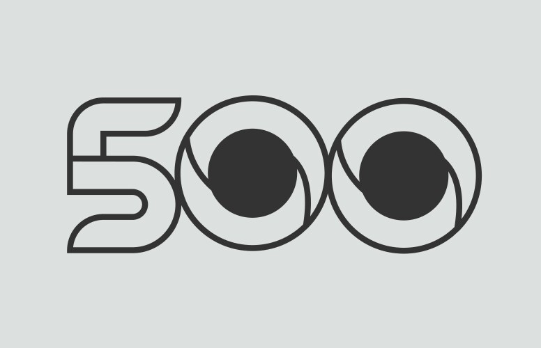 500 black and white number logo icon design Vector Image