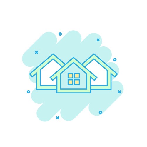 Cartoon house icon in comic style home pictogram Vector Image