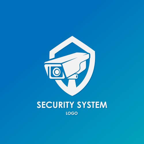 Cctv camera with shield logo icon Royalty Free Vector Image