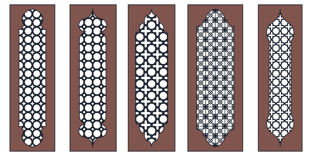 Collection of arabian oriental windows arches Vector Image