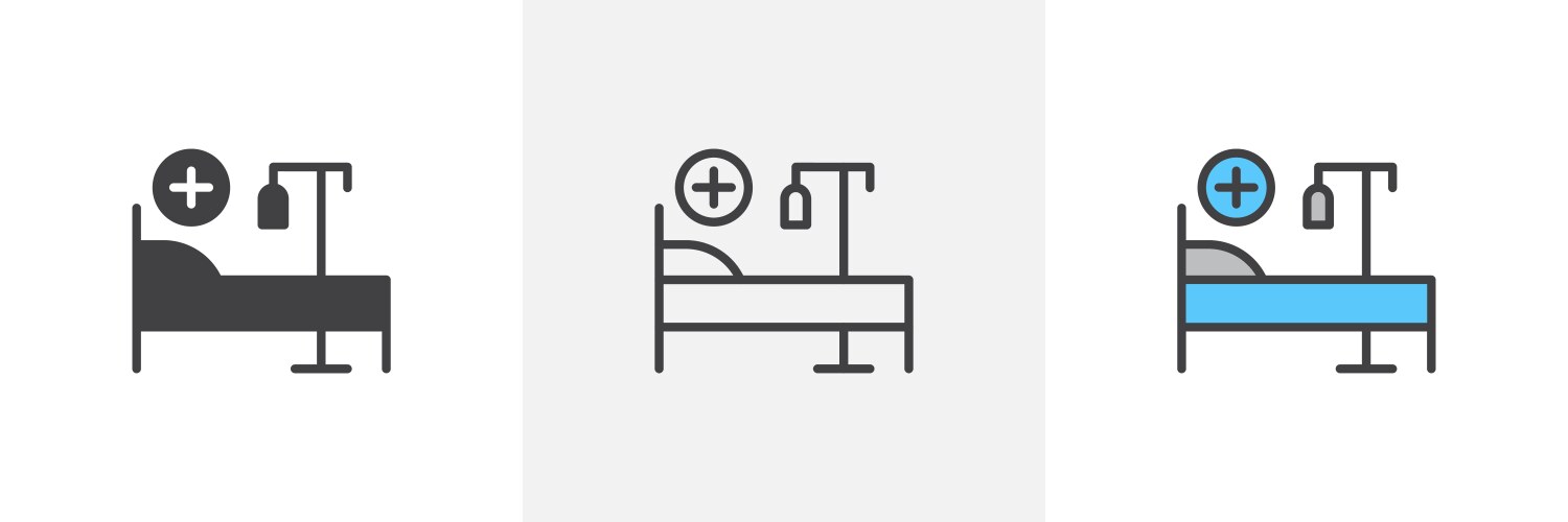 Hospital bed icon set on white background Vector Image