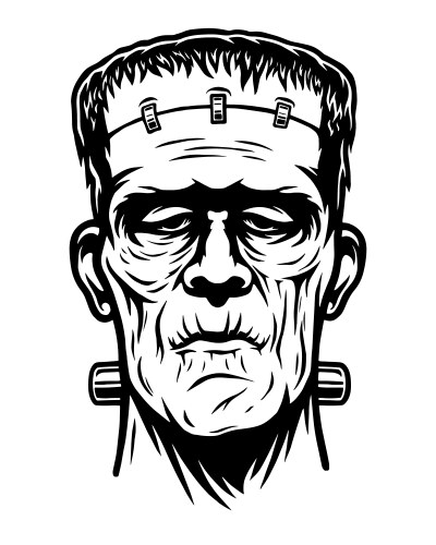 Color of frankenstein head Royalty Free Vector Image